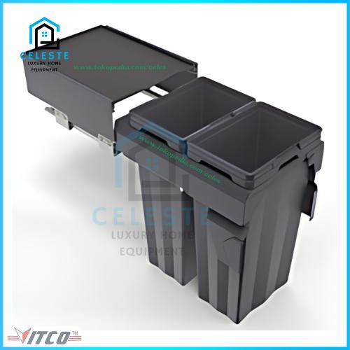Jual VITCO Kitchen Pull Out Cabinet Trash Bin 62 L Slow motion Rail/ Tempat sampah dalam lemari ...