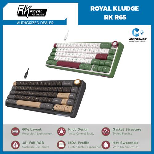 Jual ROYAL KLUDGE RK R65 66 Keys 65% Gasket RGB Backlit Hot-swappable Wired Gaming Keyboard with ...