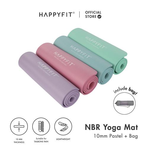 Promo HAPPYFIT [FREE Bag] Yoga Mat Pastel NBR 10mm - Matras Yoga NBR ...