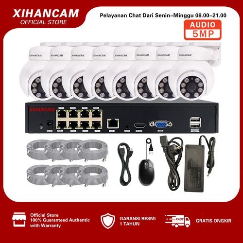Promo XIHANCAM Paket CCTV POE 8CH 5MP IP Camera CCTV Komplit Siap ...