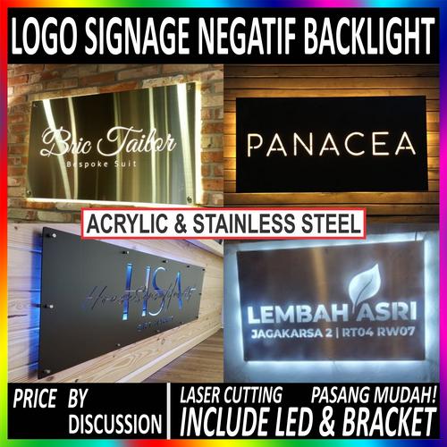 Jual Custom Papan Usaha Logo Signage LED Negatif Backlight Modern ...