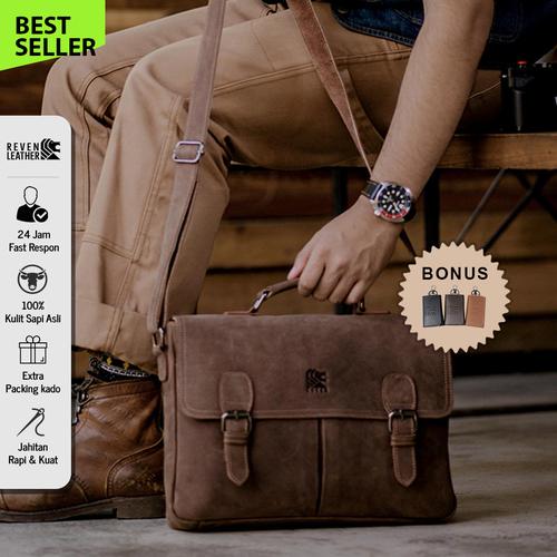 Jual Tas Selempang Pria Kulit Sapi Asli Reven Asgard Slingbag Laptop ...