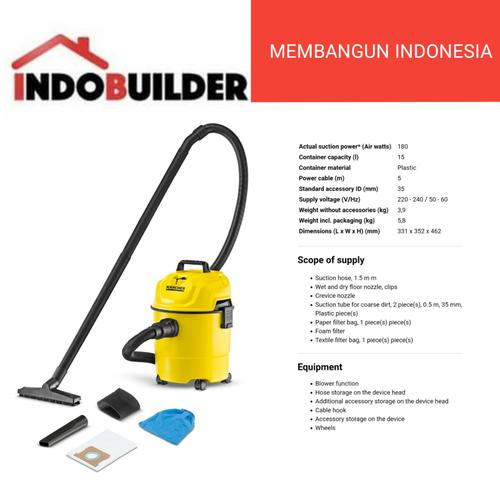 Jual KARCHER WD 1 CLASSIC KAP WET DRY VACUUM CLEANER - Kab. Tangerang ...