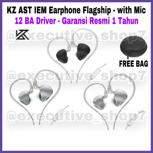 Jual KZ AST IEM Earphone Flagship - with Mic - 12 BA Driver - Garansi ...
