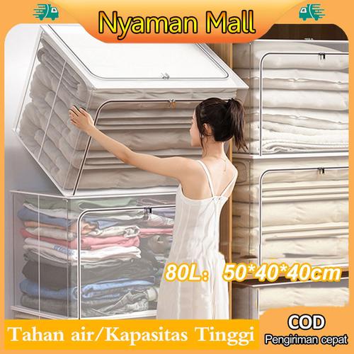 Jual Storage Box Organizer Besar Kotak Penyimpanan Lipat Transparant ...