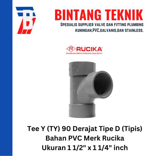 Jual Large Radius Tee Y 1 1/2" x 1 1/4" inch PVC Rucika D - Jakarta Barat - Tk Bintang Teknik ...