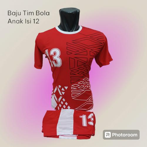 Jual Baju Tim Bola Isi 12 Pcs Nomor Punggung 2-13 Untuk Anak Tanggung ...