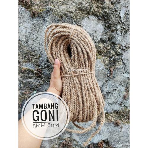 Jual Tali tambang goni tali serat jute 5mm // kerajinan tambang - Tali ...