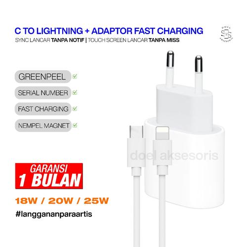Jual KABEL IP C TO LIGHTNING + ADAPTOR 20 W - 20 WATT FAST CHARGING ...