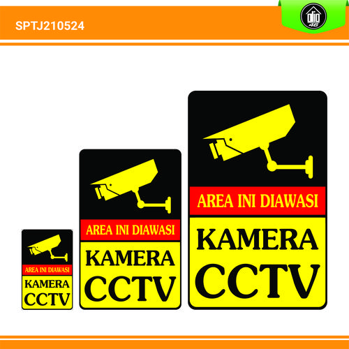 Jual Stiker rambu kata tanda cctv kantor wall sticker gedung dinding ...