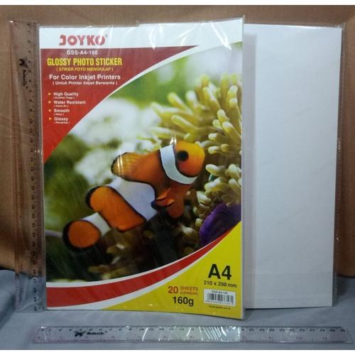 Jual Kertas Foto Glossy Photo Paper Sticker Stiker Joyko A4 160gr ...