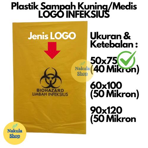 Jual PLASTIK SAMPAH PE KUNING MEDIS LOGO INFEKSIUS UKURAN 50X75 - Kota ...