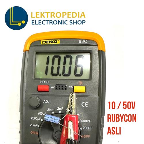 Jual Elco 10uf 50v RUBYCON Asli Kapasitor 10 uf mikro 50 v volt 50volt ...