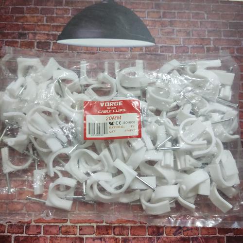 Jual Klem Kabel / Klip Kabel VORGE 20 mm 20mm 100 pcs CLEM CABLE paku ...