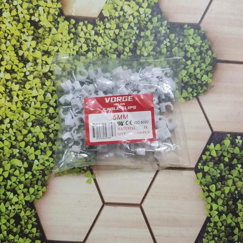 Jual Klem Kabel Klip VORGE 5 mm 5mm 100 pcs CLEM CABLE clip paku beton ...
