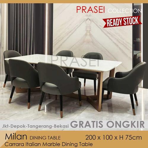 Jual MILAN - Carrrara Italian Marble Dining Table Meja Makan Marmer ...