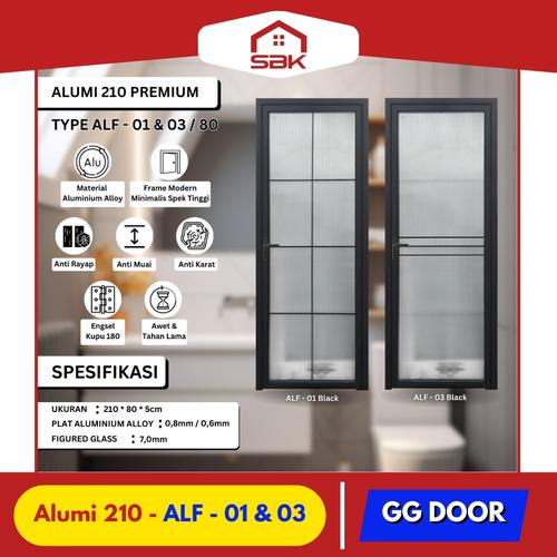 Jual Pintu Kamar Mandi | Pintu Aluminium 80x210 Tempered Glass GG ALUMI 80 ALF Series - ALF01 ...