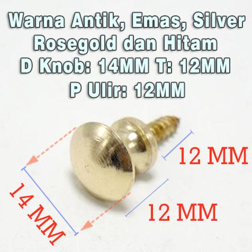 Jual Baut Knob Laci Kuningan 14x12 mm Skrup Tarikan Kotak Box Handle ...