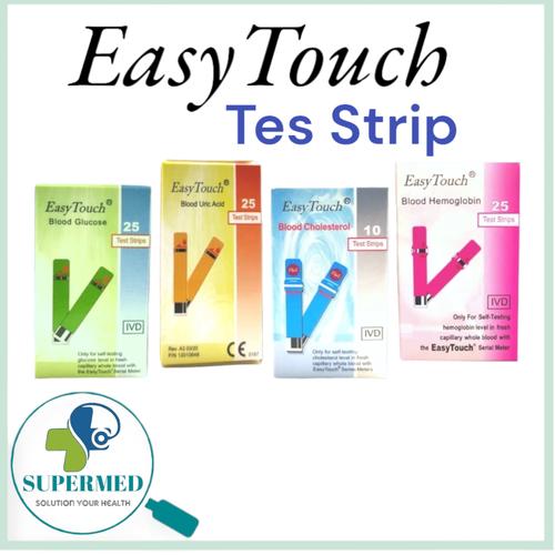 Jual Strip Easy Touch Gula /Asam urat/ Cholesterol/Hemoglobin/ Easy ...