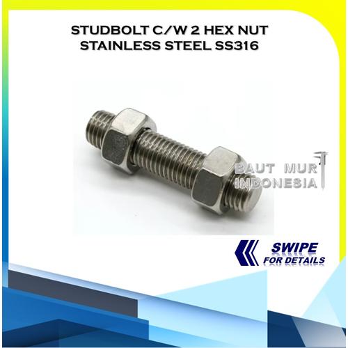 Jual STUDBOLT C/W 2NUT SS316 M20X200 - Kab. Bekasi - BAUT HDG INDONESIA ...