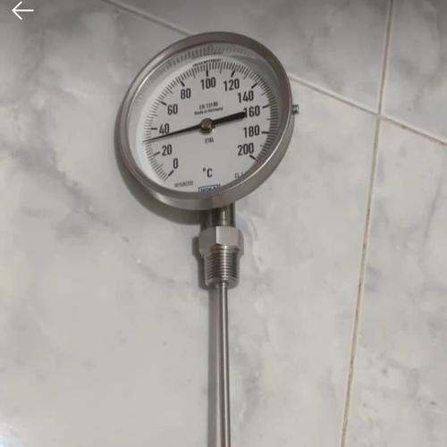 Jual Termometer gauge Wika 4" inch 0-200⁰C stik 15cm drat 1/2" BSP ...