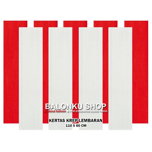 Jual Kertas Krep Lembaran Merah Putih / Kertas Krep Merah Putih / Paper ...