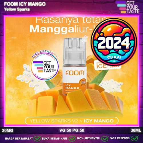 Jual Liquid FOOM Icy Mango Yellow Sparks Salt Nic 30ML Saltnic Pods by ...