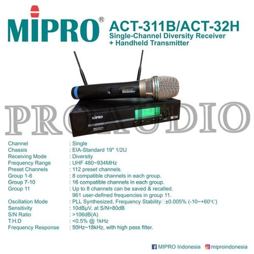 Jual Mic Wireless MIPRO ACT 311 ACT32H Microphone ACT311 B ACT 32H ...