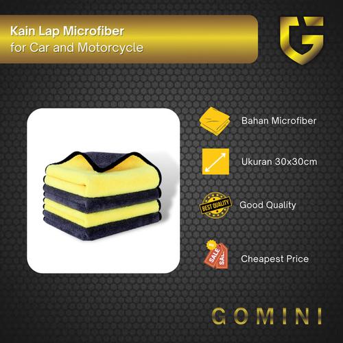 Jual Kain Lap microfiber Mobil wipe cloth Motor Tebal Warna Kuning abu ...