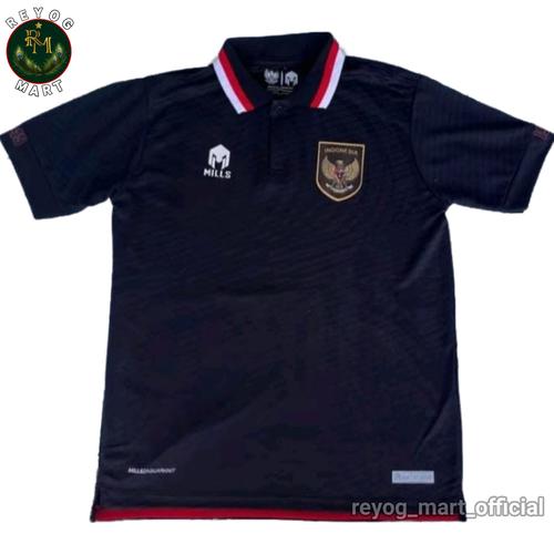 Jual JERSEY TIMNAS INDONESIA MILLS 3RD 2023 2024 HITAM LOGO PLAT - L ...