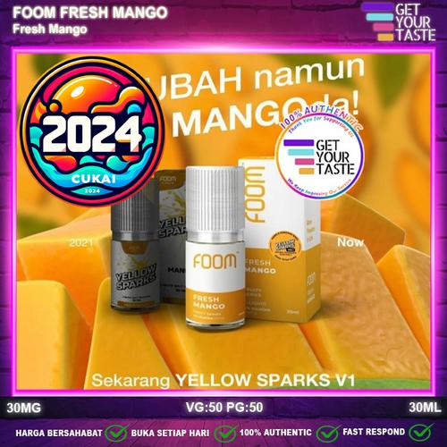 Jual Liquid FOOM Fresh Mango Yellow Sparks Salt Nic 30ML Saltnic by ...