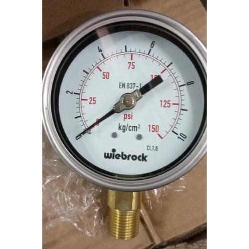 Jual Pressure gauge wiebrock 4" x 10 kg x 1/2" body stainless - Kota ...