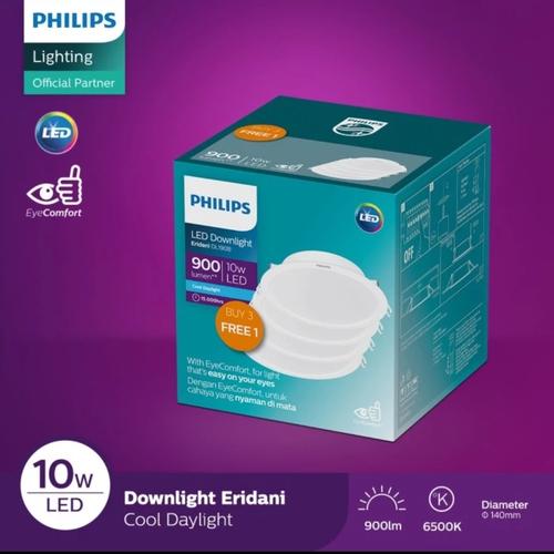 Jual Lampu Downlight Led Philips Eridani 10 Watt DL190B Multipack Pack ...