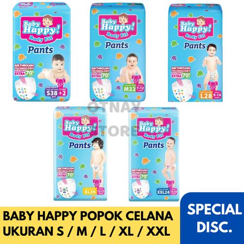 Jual Popok Pempers Bayi Baby Happy Ukuran S, M, L, XL, XXL baby happy ...