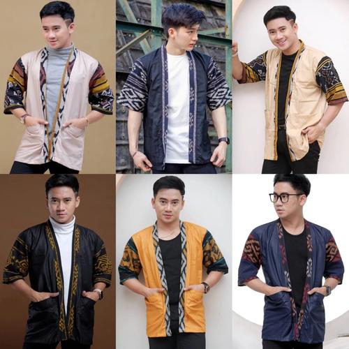 Jual BLASER KIMONO CARDIGAN ETNIK PRIA BLAZER OUTER KARDI TENUN IKAT ...