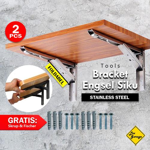 Promo Siku Engsel Lipat Rak Meja Dinding Lipat Bracket 8 10 12 14 inch ...