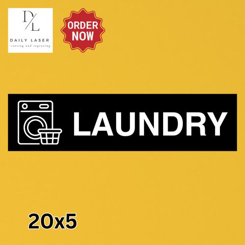 Jual SIGNAGE LAUNDRY 20 x 5 CM SIGNBOARD COSTUM TULISAN/ BISA REQUEST ...