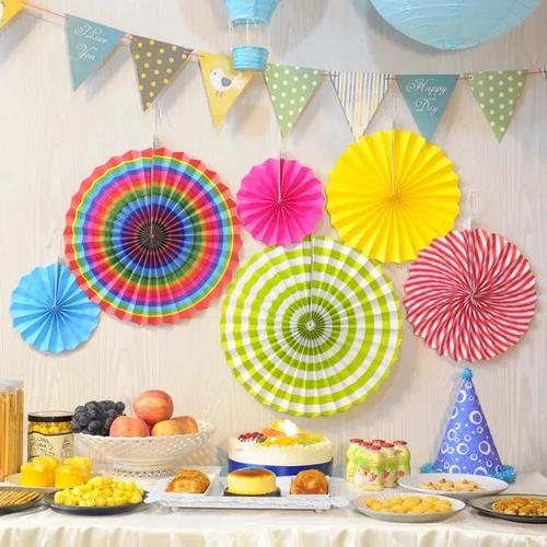 Promo Paper Fan Dekorasi rainbow pastel / Paper Fan Hitam / hiasan ...
