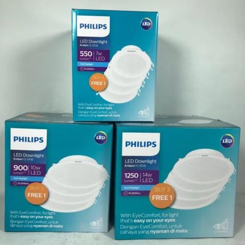 Jual lampu downlight led philips led panel eridani paket isi 4 tanam 3 ...