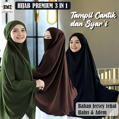 Promo Hijab Jilbab Instan jersey syari premium FRENCH Khimar kerudung ...