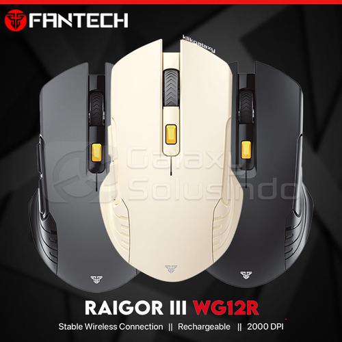 Jual Fantech RAIGOR Gen III WG12 WG12R Rechargeable Wireless Gaming Mouse - Beige / Black / Grey ...