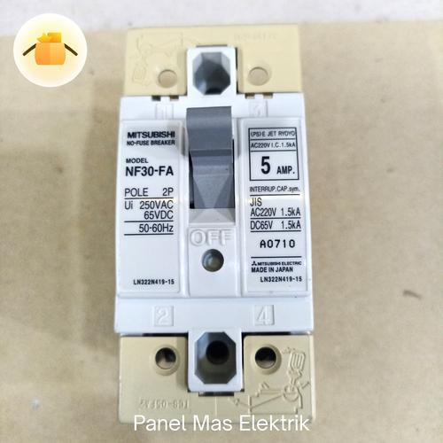 Jual MCCB / No-Fuse Breaker 2 Pole 5 Amper NF30-FA Mitsubishi - Jakarta ...