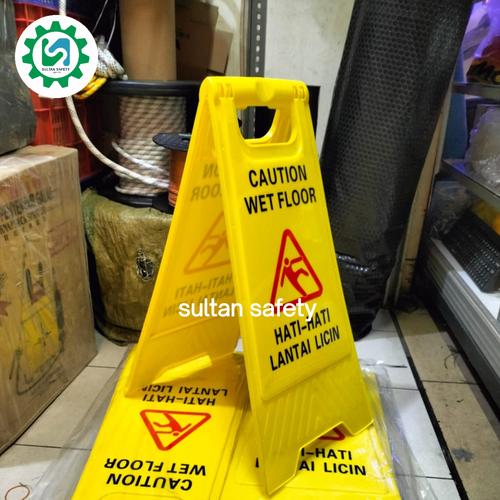 Jual WARNING SIGN CAUTION WET FLOOR / PAPAN PERINGATAN LANTAI LICIN ...
