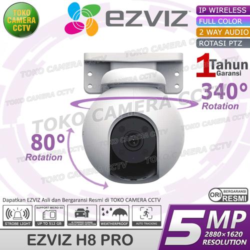 Jual CCTV WIFI OUTDOOR PTZ STROBO EZVIZ H8 PRO 5MP KAMERA CCTV PINTAR BERSUARA BERWARNA - TANPA ...