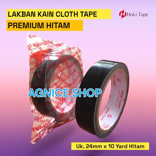 Jual Lakban KAIN cloth tape premium hitam uk 24mm / Inch x 10 yard ...