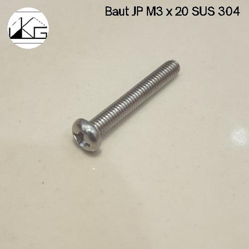 Jual Baut machine screw JP M3 x 20 Stainless SUS 304 kepala bulat - Kota Surabaya - JKG Shop ...