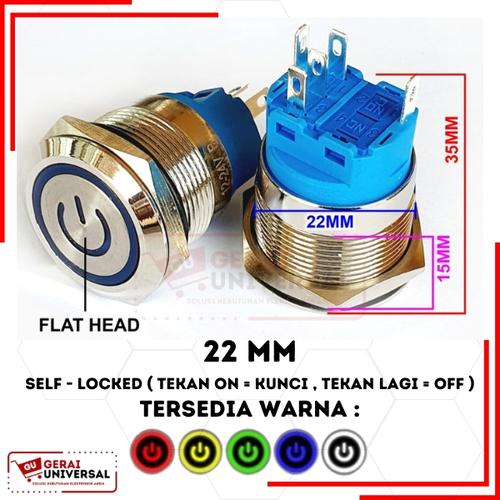 Jual Saklar On Off Stainless Metal Push Button Switch 12mm 16mm 19mm ...