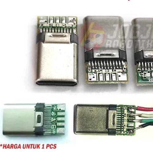 Jual Socket USB Type C male soket laki DIY 1 pcs konektor hp - Kab ...