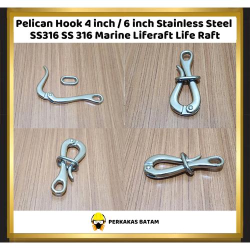 Jual Pelican Hook 6" Stainless Steel SS316 SS 316 Marine Liferaft Life ...