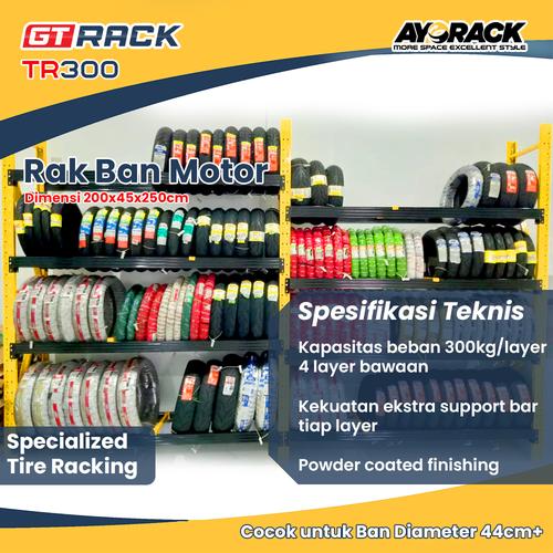 Promo TIRE RACK TR300 - RAK DISPLAY TIRE SUSUN BAN MOTOR TINGGI 2.5 ...